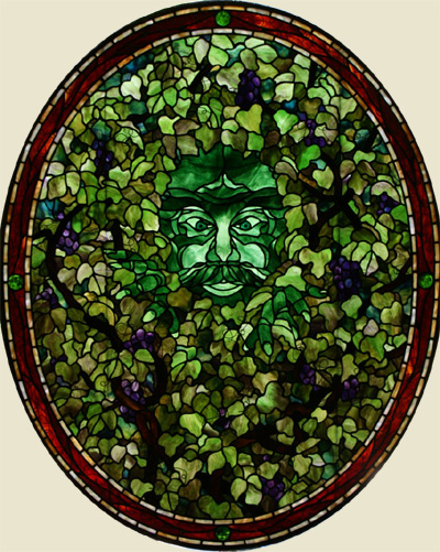 Stained Glass by Chippaway Art Glass, Green Man in Stained Glass